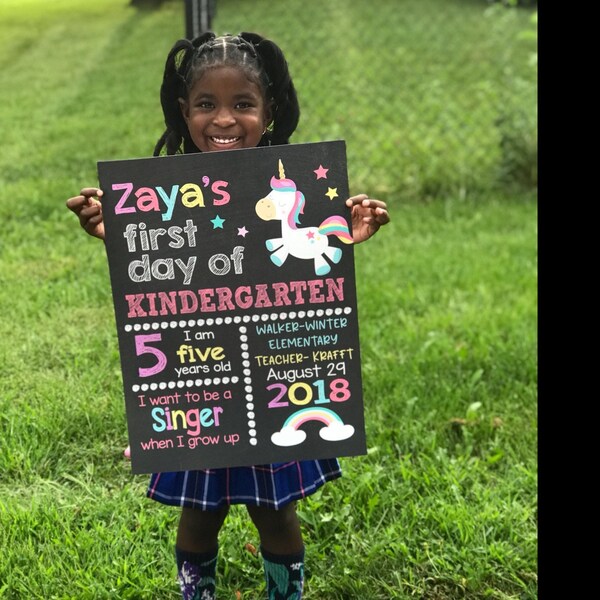 First Day of School Sign Unicorn PRINTABLE, 1st First Day of ...