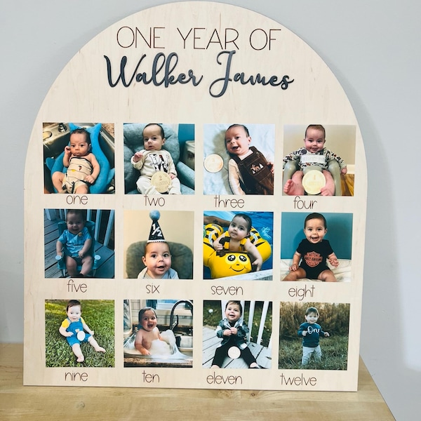 My First Year One Year of Photo Board Wooden Milestone Board 1st ...