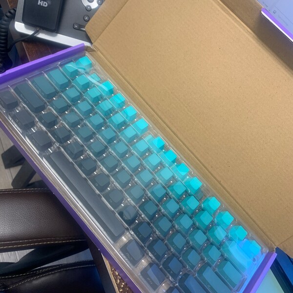 Gradient Green Side-printed Keycap Set, OEM Profile, Shine-through, PBT ...