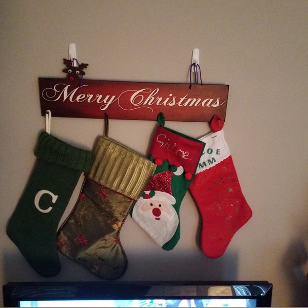 Red Stocking Wall Hanger Décor for Christmas - Stocking Hanger ...