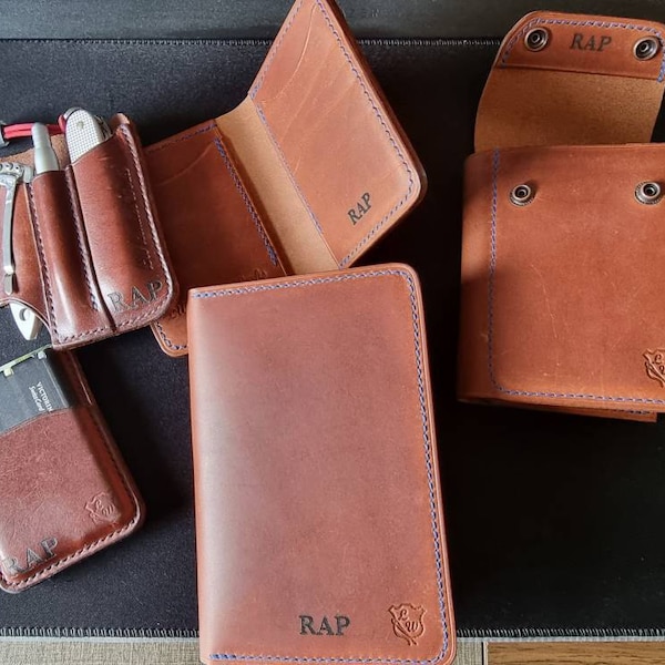 Tool Wallet V1 EDC Small Handmade Leather Free Laser Engraving. Hand ...