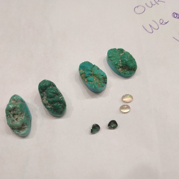 Turquoise Free Form Nodule Pair Natural Surface Beautiful Turquoise ...