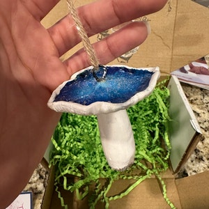 Clay Mushroom Ornament, Sparkly Polymer Ceramic Christmas Tree Decor ...