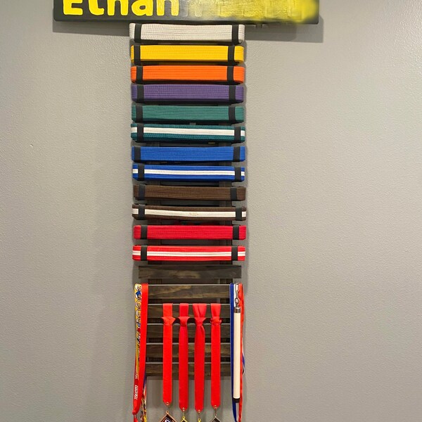 13 Level Karate Belt Display Rack Martial Arts Display Wall Mount~free ...