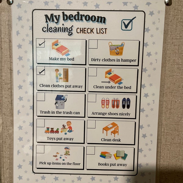 Bedroom Cleaning Checklist for Kids, Kids Clean Room Checklist - Etsy