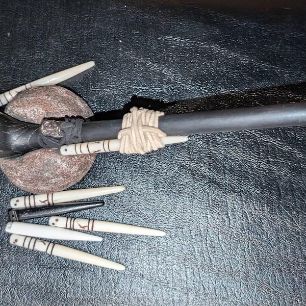 Set of 60mm White Bone Spike Pendants, Nalbinding, Needle, Carved Bone ...
