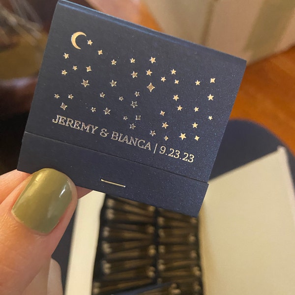 Personalized Party Favor Matchbooks - Under the Stars - Wedding Favor ...