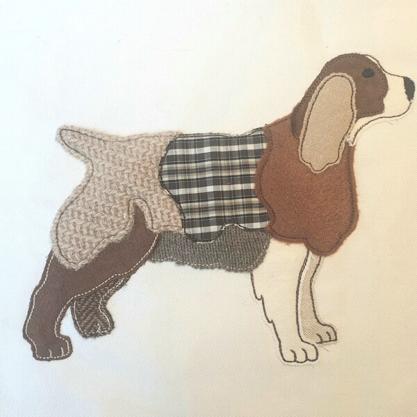 Raw Edge Applique Springer Spaniel Dog Machine Embroidery Design ...
