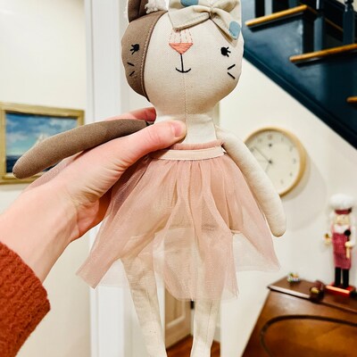 Handmade Bunny Doll, Handmade Stuffed Plush Rabbit Toy, Cloth Doll ...