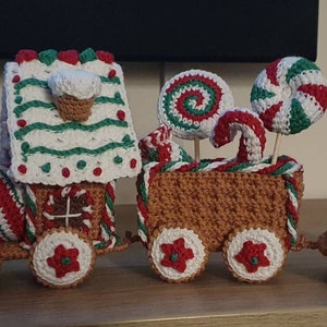 Christmas Amigurumi Pattern Gingerbread Train Engine Christmas Ornament Gingerbread House ...