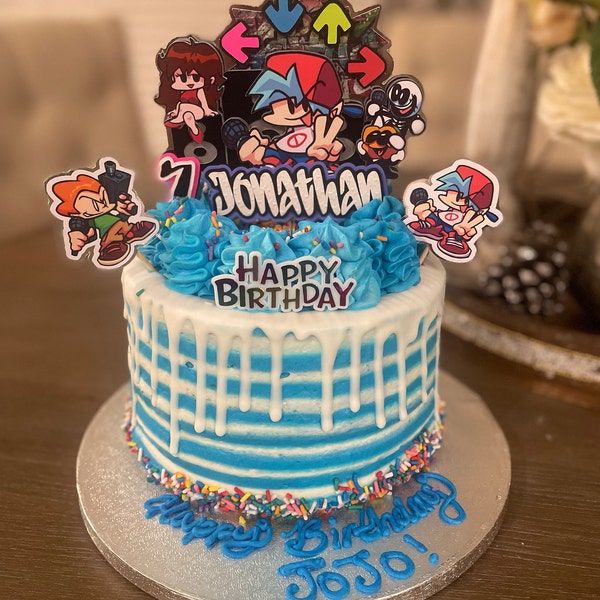 3D (handmade) FNF Cake Topper and 2pcs Mini Topper / Cupcake Topper ...