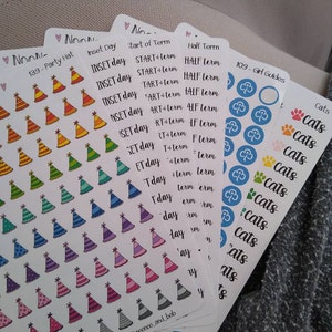 Party Hat Icon Planner Stickers - Birthday Hat Stickers - Party Planner ...