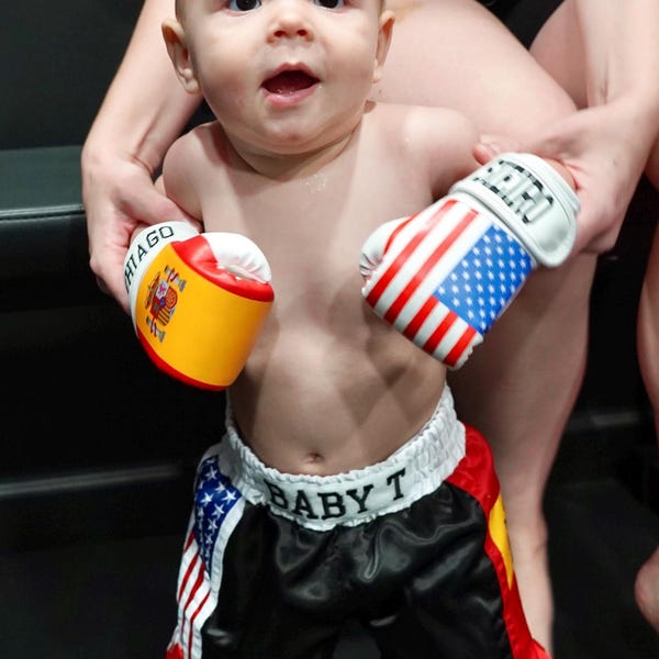 Newborn Knockout Boxing Set: Prop Baby Boxing Ring + Personalized Robe ...