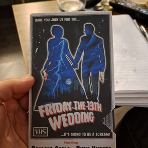 Personalised 80's Halloween Horror Movie VHS Tape Inspired Wedding ...