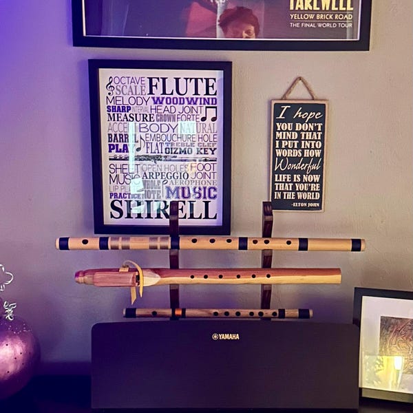 Flute Stand Display Holder Rack Mount Holds 3 Flutes 936 - Etsy