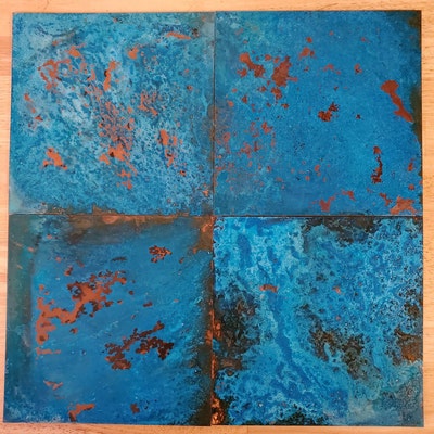 Contemporary Mixed Media Oxidized Copper Panels on Canvas Modern Home ...