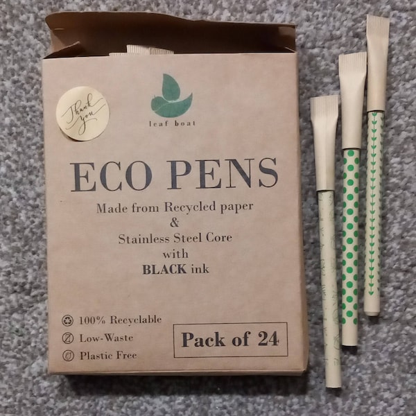 Recycled Kraft Paper Pens: Eco-friendly, Plastic-free Ballpoint Set - Etsy