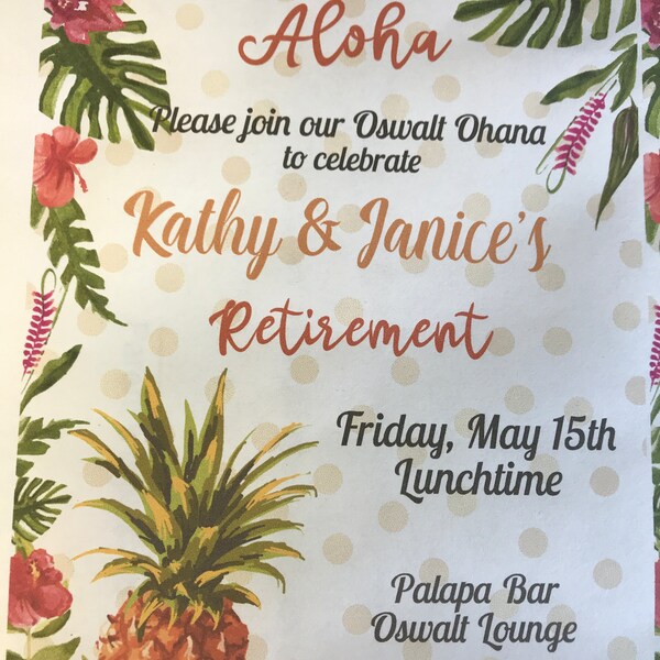 Aloha Birthday Invitation Template, Tropical Luau Birthday Invite ...