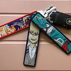 Anime Embroidered Jet Tag / Anime Keychain - Etsy