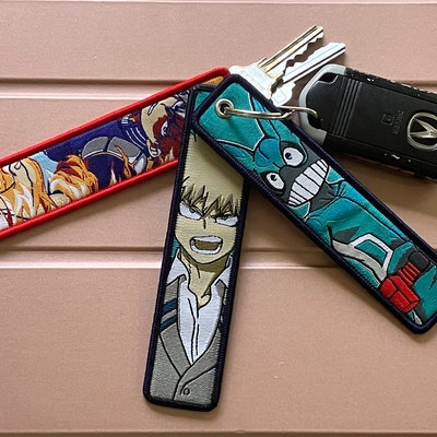 Anime Embroidered Jet Tag / Anime Keychain - Etsy