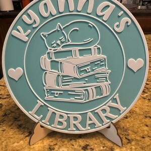 Library Street Sign Bookshelf Sign Personalized Laser Engraved Bookish ...