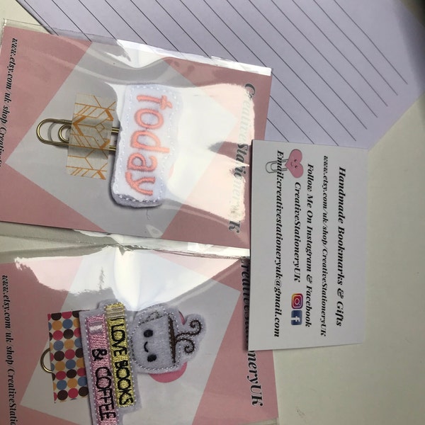 Today Planner Bookmark - Any Colour Available. Paperclip. Felt Clip ...