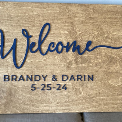 Round Wedding Welcome Sign, Custom Wedding Name Circle Sign, Ceremony ...