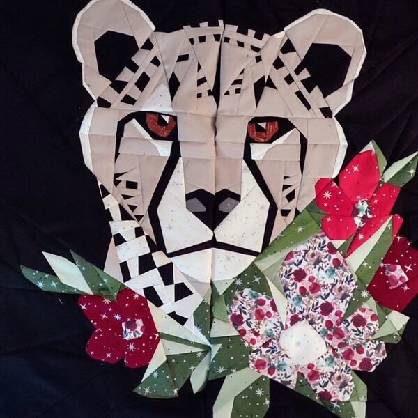 Floral Big Cats - Cheetah Foundation Paper Piecing Pattern - Etsy