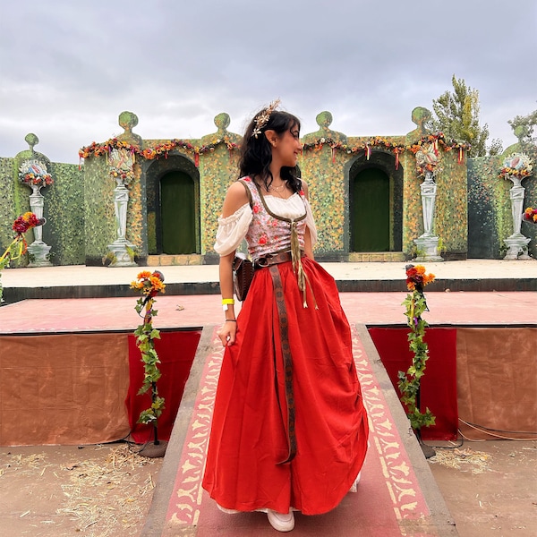 Hobbit Bodice, Renaissance Corset Flowers Cottagecore Style Corset Vest ...