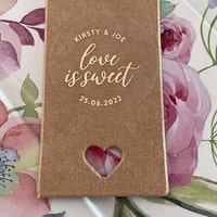 Sweet Bag Wedding Cute Foil Wedding Favour Stickers Gold - Etsy