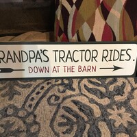 Tractor Rides Sign, Papa Gift, Papa Sign, Tractor Ride Sign, Barn ...