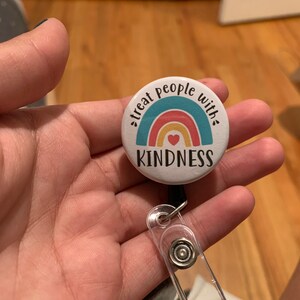 Treat People With Kindness/be Kind/kindness/badge Holder/badge - Etsy