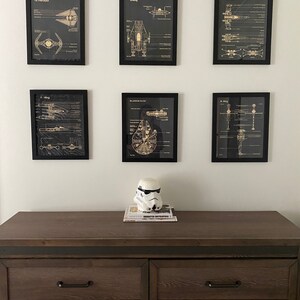 Set of 6 Prints,star Wars,blueprint,parchment,science,student ...