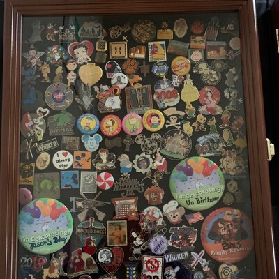 Lapel Pin Pins Display Case Cabinet Wall Rack Holder Disney Hard Rock ...