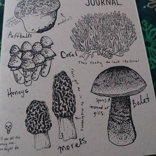Mushroom Journal FORAGING Field Guide Notes for Edible Mushrooms Zine ...