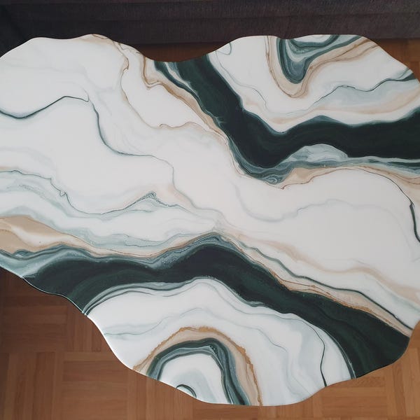 Navy Blue Coffee Table, Epoxy Resin Coffee Table, Unique Coffee Table ...