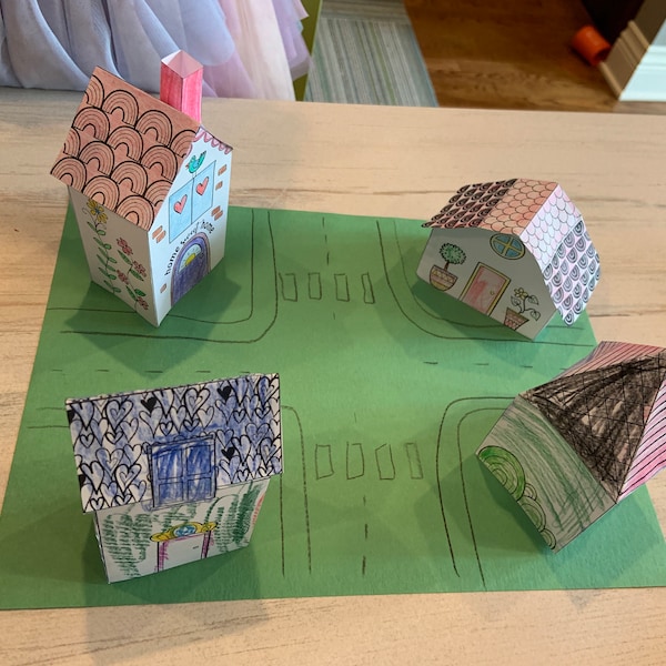 Printable Paper Houses: Color, Cut & Create Activity (digital Download ...
