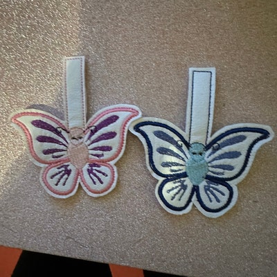 Butterfly Key Fob, Machine Embroidery Design, ITH, in the Hoop, 4x4 ...
