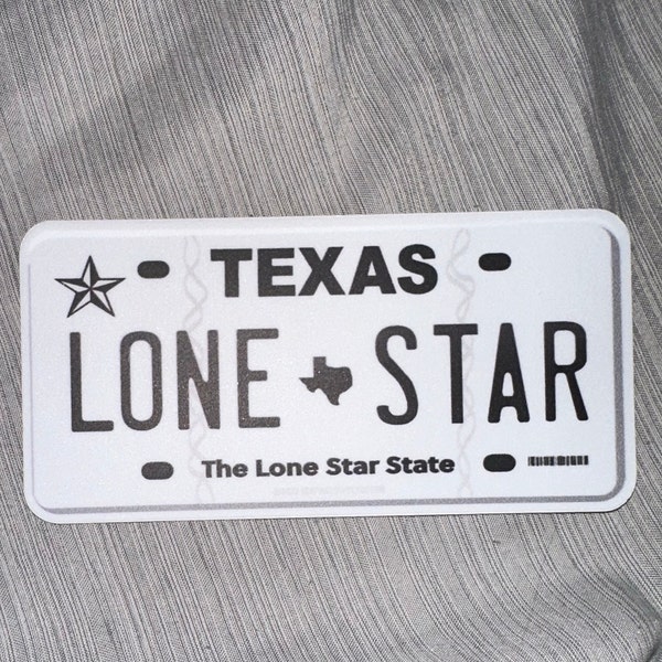 Texas Lone Star State License Plate Bumper Sticker for Car, RV Camper ...
