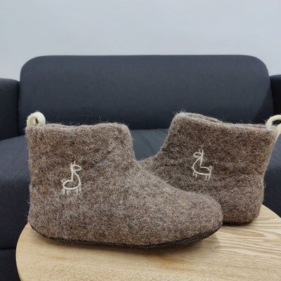 Scandinavian Felt Felted Wool Slippers for Women / Wool Clogs / Boiled ...
