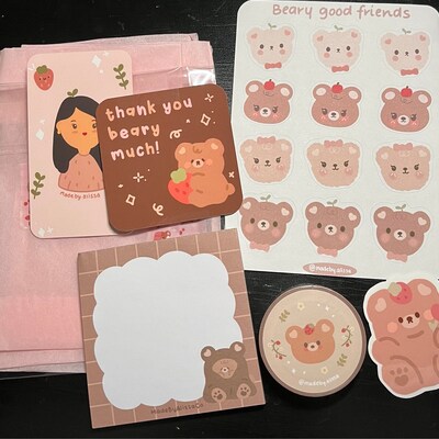 Bakery Bear Sticker Sheet, Cute Sticker Sheet, Translucent Sticker ...