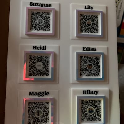 QR Code Display Sign Acrylic, 4 Codes, Quadruple Code Sign, SIZE 4.5x9 ...