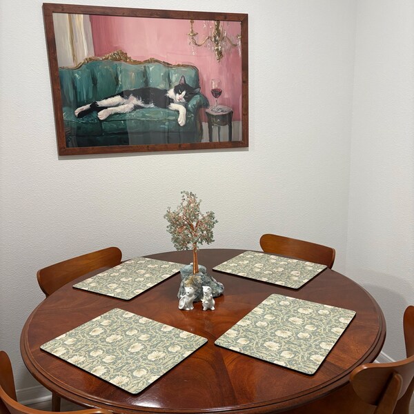 Mid-century Modern Siamese Cat With Martini | Cute Quirky Whimsical ...