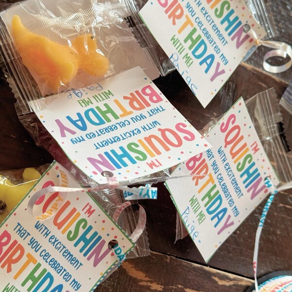 Fun Party Squishy Gift Tag Printable for Kids' Birthday Celebration ...