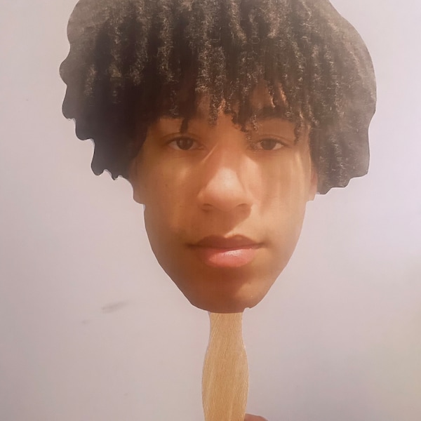 Custom Big Large Face Fans With Wooden Handle, Wedding Heads ...