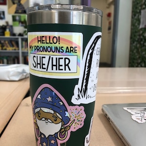 SHE/HER Name-tag Sticker - Etsy