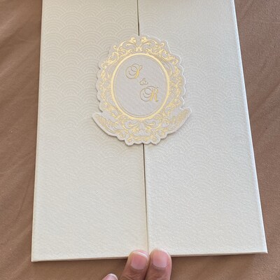 Cream Acrylic Invitations, Wedding Invitation, Gold Guilding ...