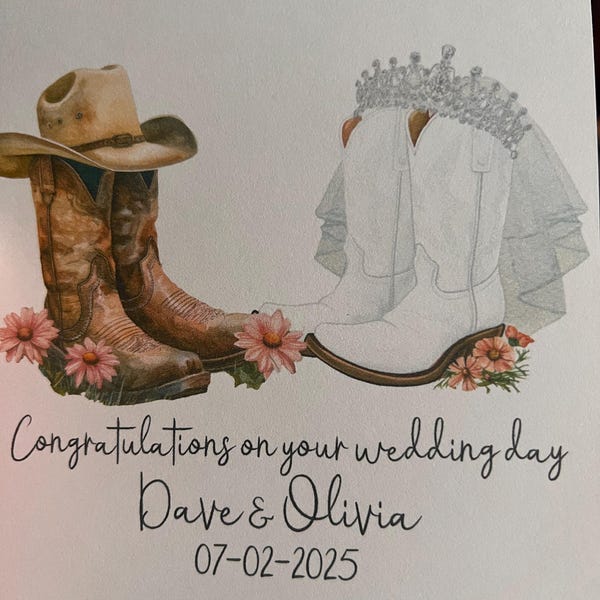 Save the Date Cow Wedding Card Personalised Highland Bride & Groom - Etsy