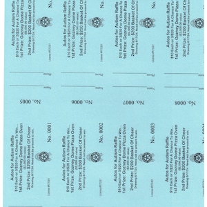 1,000 Custom Printed Raffle Tickets for Your Fundraiser. Card Stock of ...