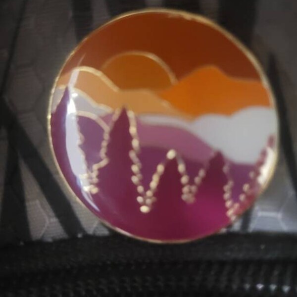 Subtle Lesbian Flag Enamel Pin Mountain Pin Enamel Cute Pin Set Pins Laple Pin Hard Enamel Pin ...